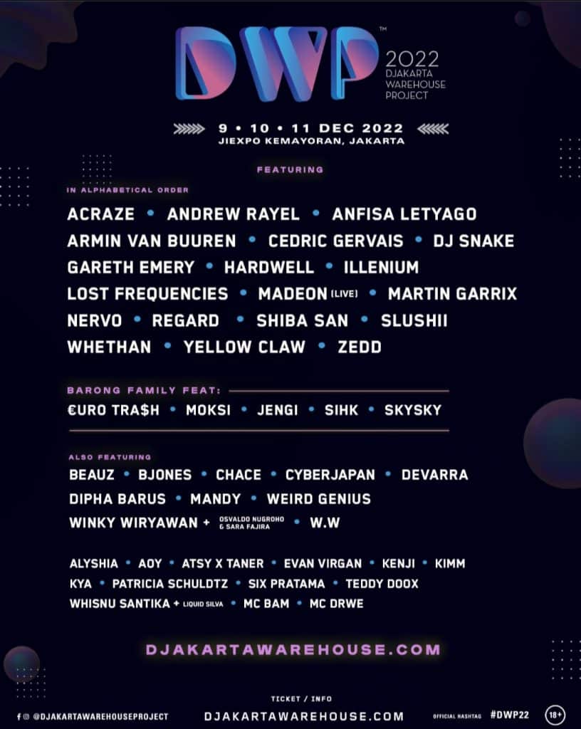 Line Up DWP 2022: Nikmati 45 Pertunjukan Artis Kelas Dunia - Dewatiket
