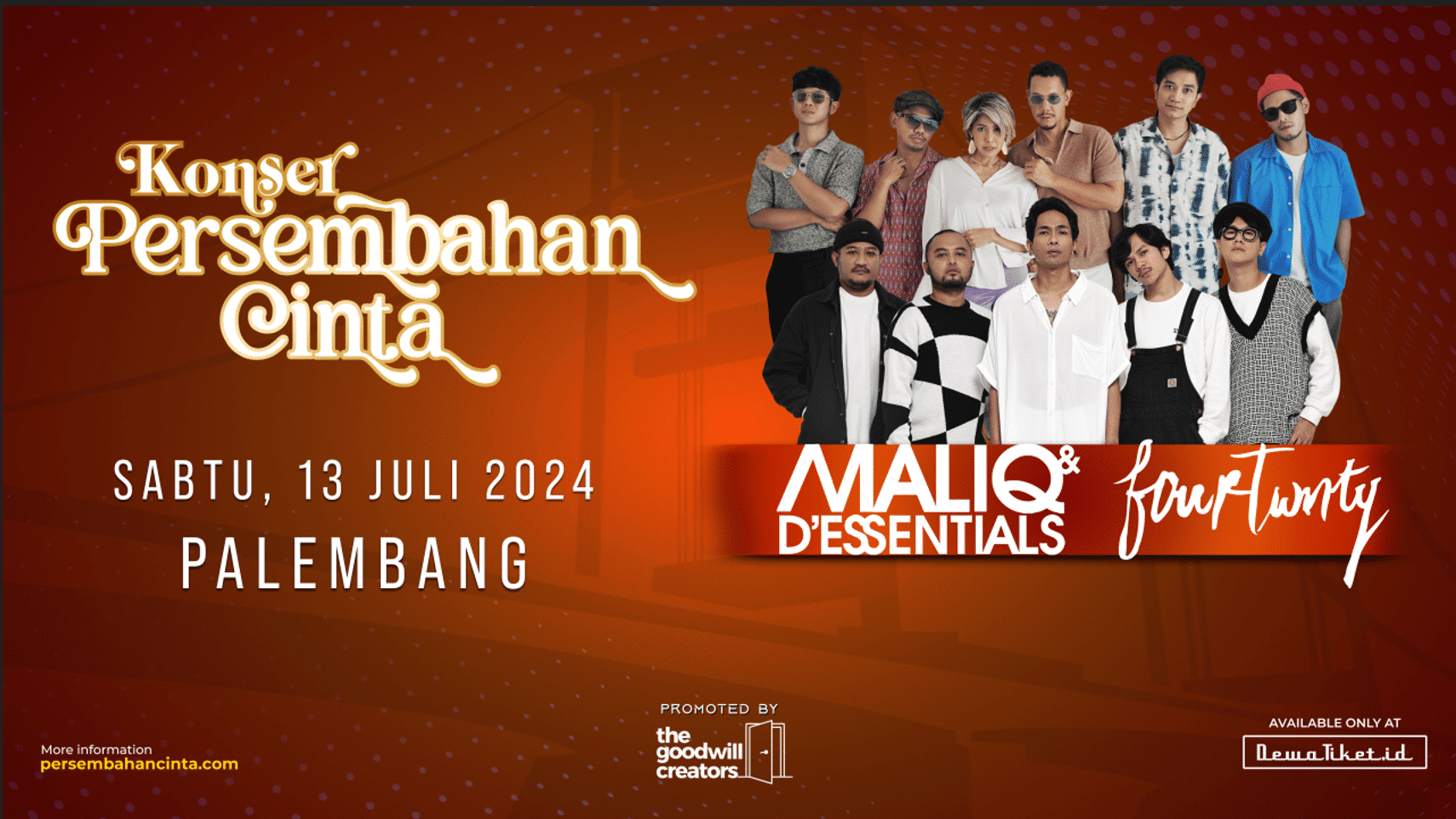 Konser Persembahan Cinta Palembang: Harga Tiket, Line Up, dan Lokasinya ...